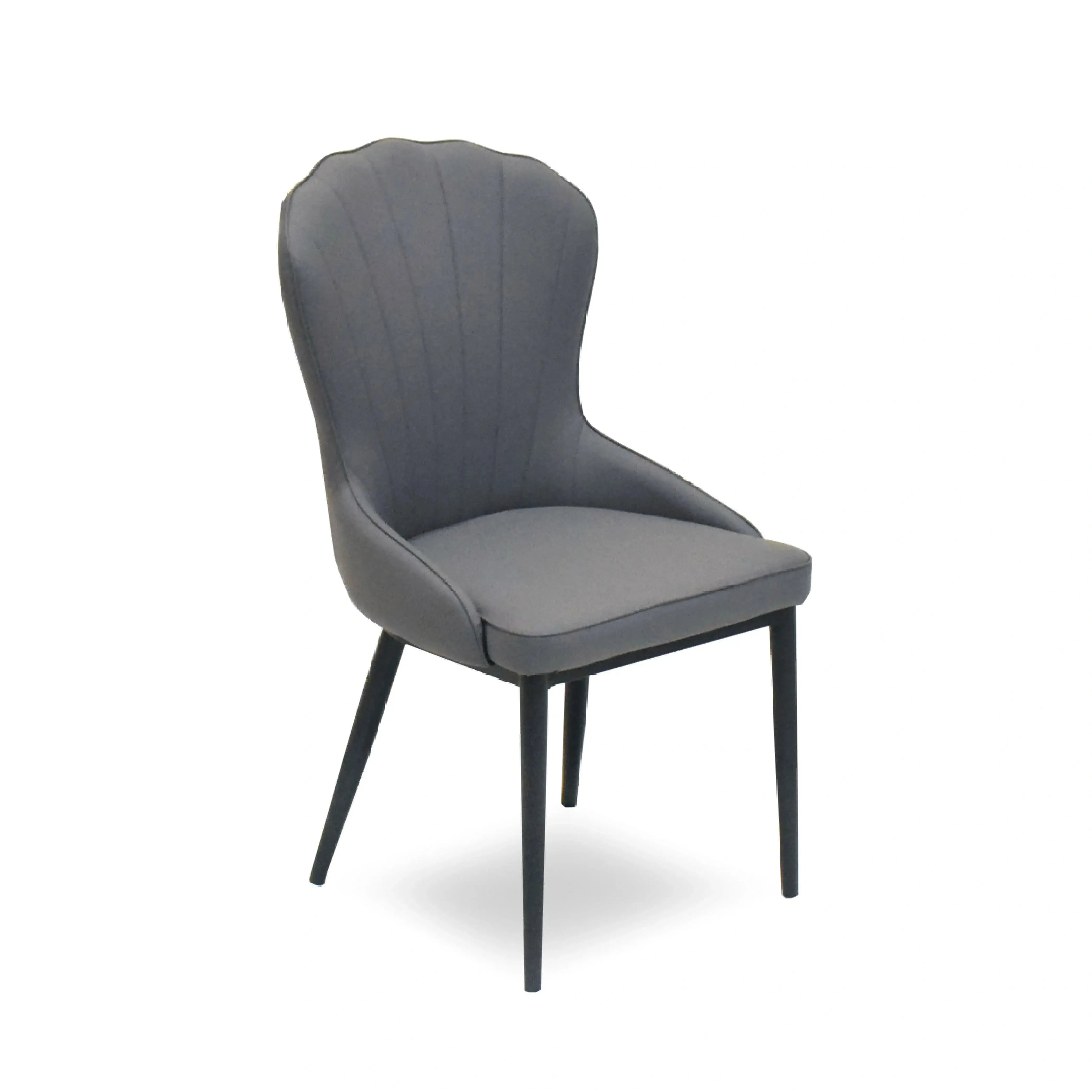 LUNELLA Dining Chair – Grey PU Modern Dining Seat – Td Furniture