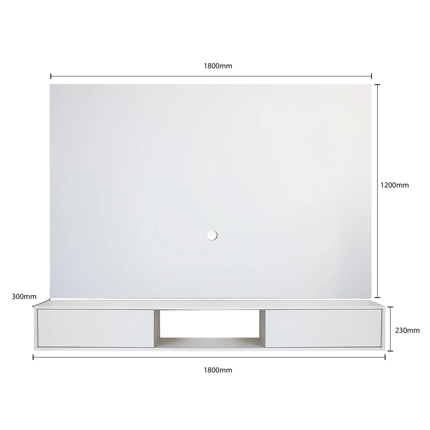 Kenton 6ft Floating Hall Cabinet | 1800mm Wall-Mounted Storage Unit ...